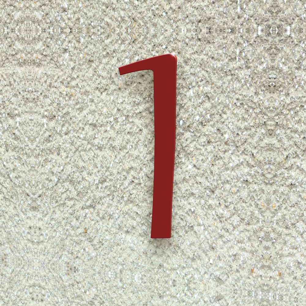 Hausnummer Klassisch - "1" - 15 cm - RAL 3001 signalrot wie rot | 1 ...
