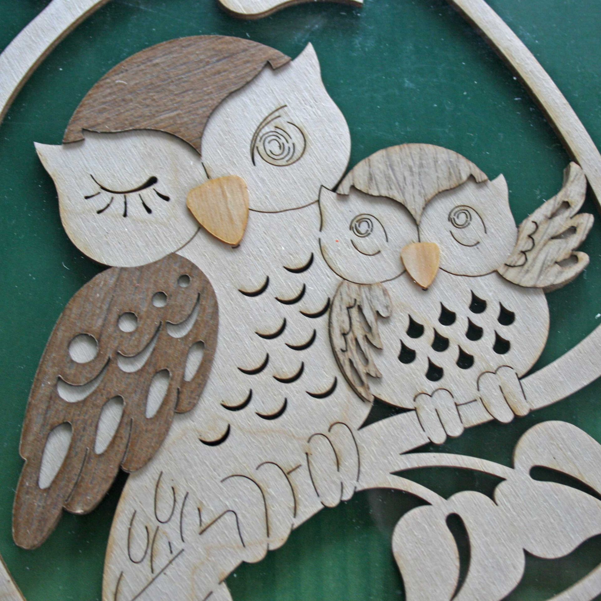 Fensterbild aus Holz "Eule im Oval" (verschiedene Motiv) | Eule im Oval | 1067-0000-01